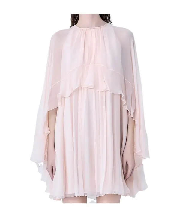 Chloé Ruffled Cape Mini Dress - Pink