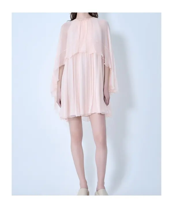 Chloé Ruffled Cape Mini Dress