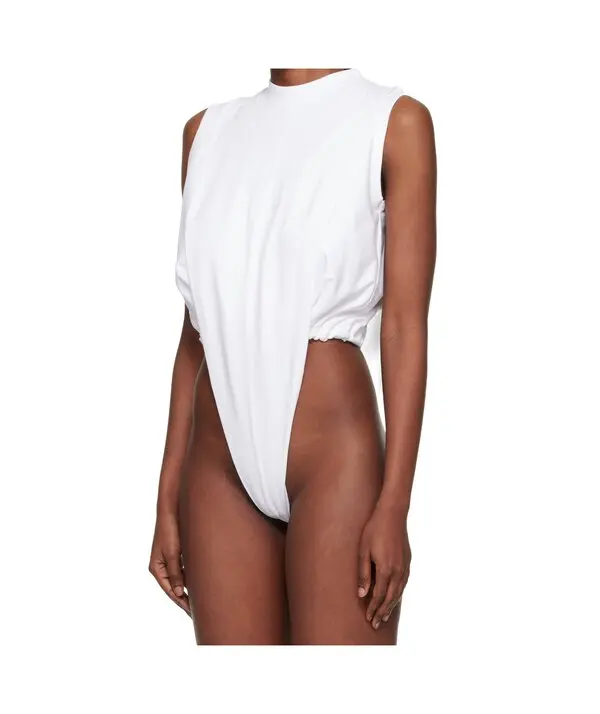 JEAN PAUL GAULTIER The Twisted Cotton Bodysuit - White
