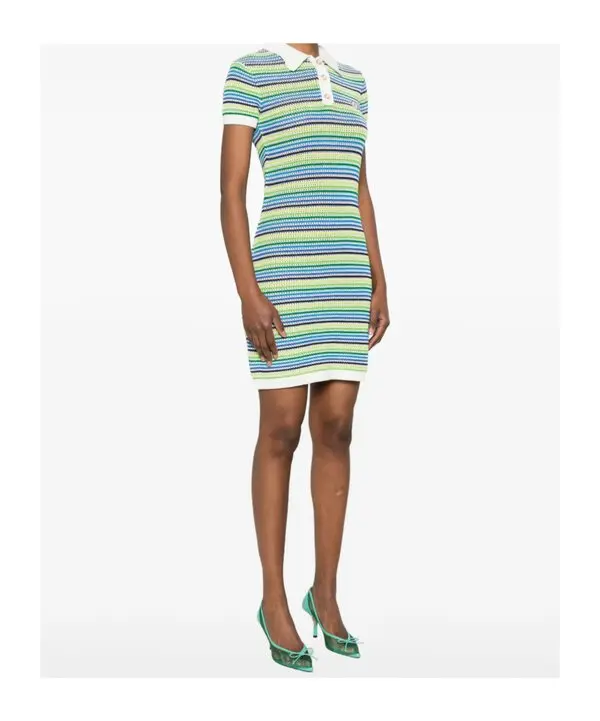 Casablanca Striped Collared Mini Dress