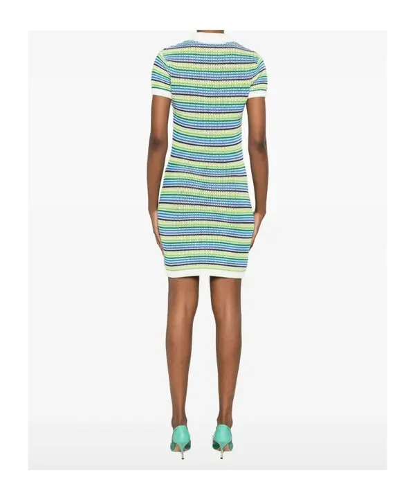 Casablanca Striped Collared Mini Dress
