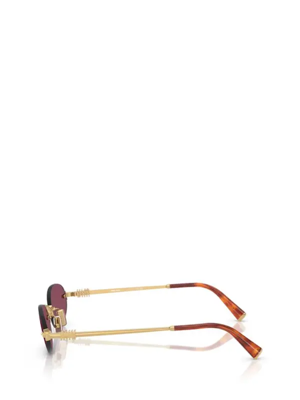 Miu Miu Rimless Oval Sunglasses - Red