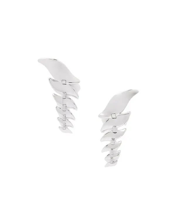 Khaite Leaf Drop Earrings - White