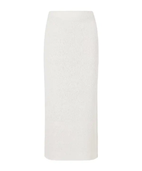 Gabriela Hearst Terranova Silk Knit Midi Skirt - White