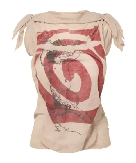VIVIENNE WESTWOOD Printed Boat Neck Pleated Top - Sand-colored