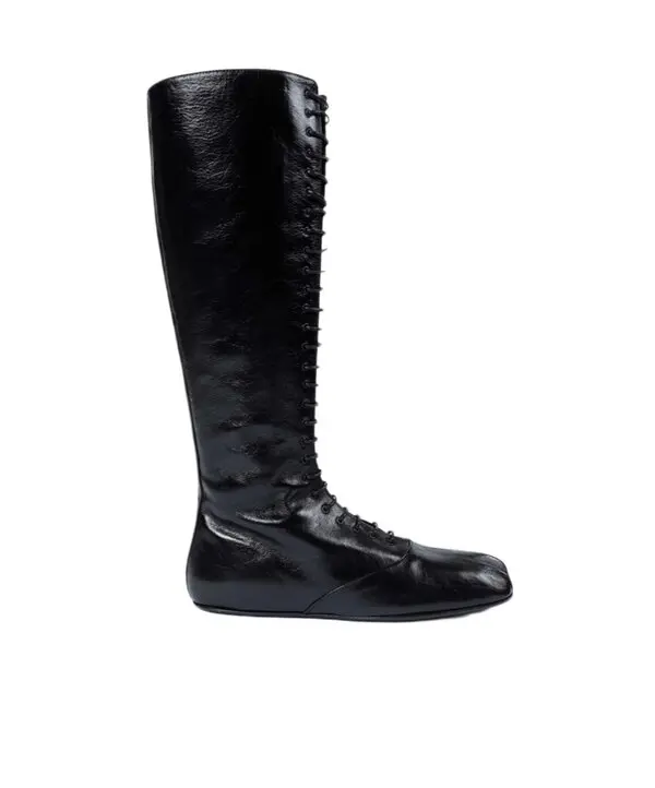 ANN DEMEULEMEESTER Ysha Squared Lace-up High Boots