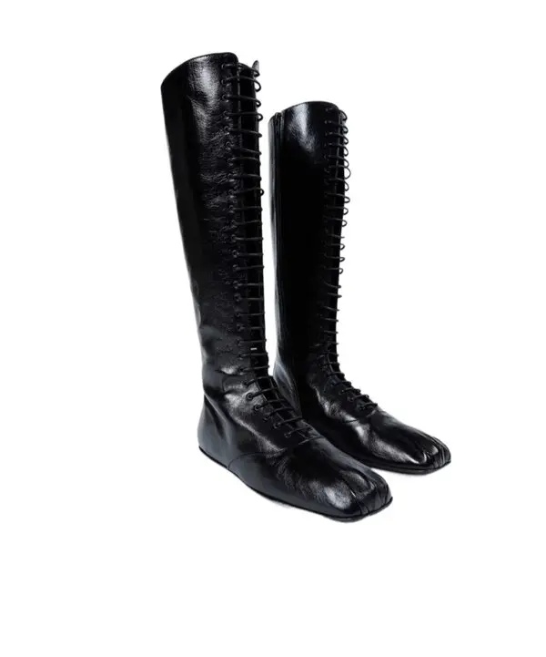 ANN DEMEULEMEESTER Ysha Squared Lace-up High Boots