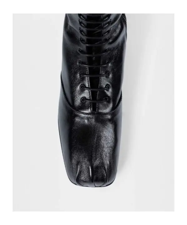 ANN DEMEULEMEESTER Ysha Squared Lace-up High Boots