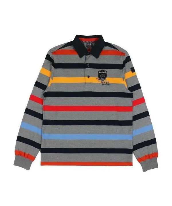 PAUL  SHARK Striped Long-sleeved Polo Shirt
