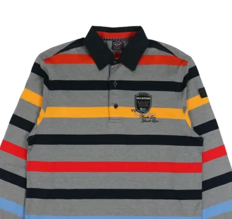 PAUL  SHARK Striped Long-sleeved Polo Shirt