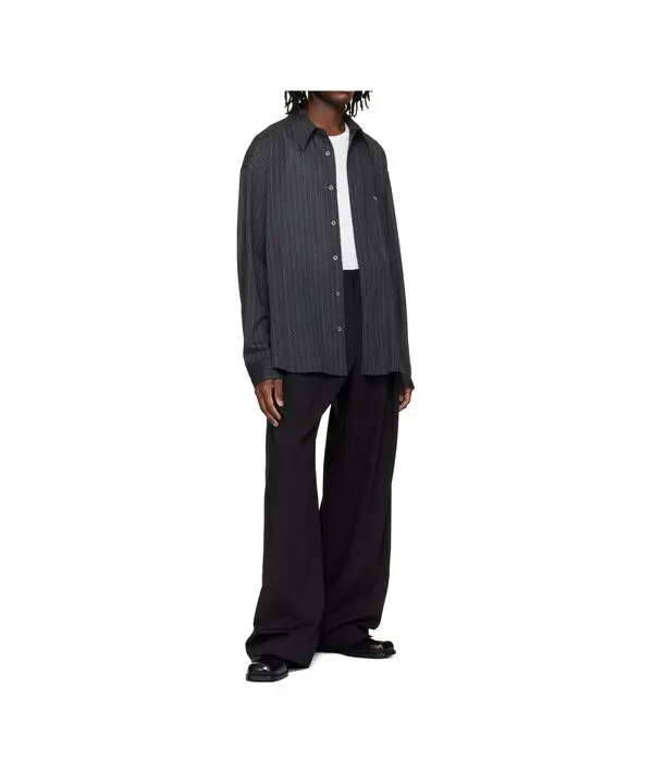 WOOYOUNGMI Single-pleated Wide-leg Trousers - Black