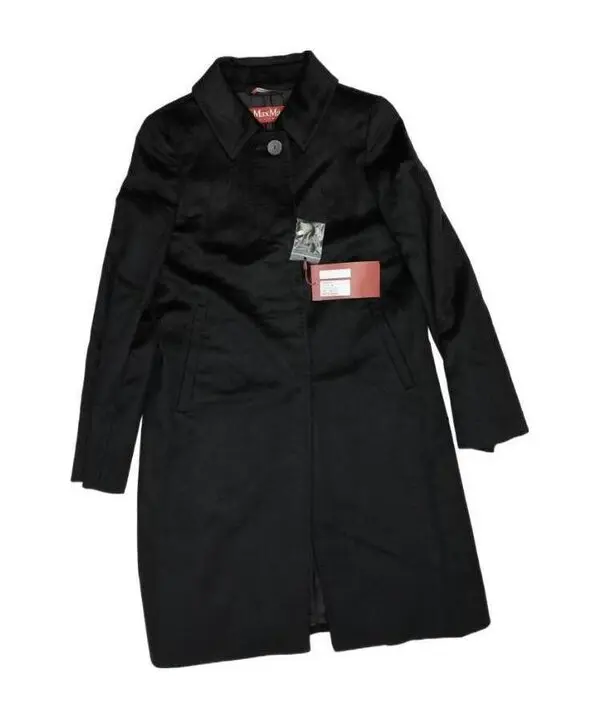 Max Mara Ciro Logo Coat - Black