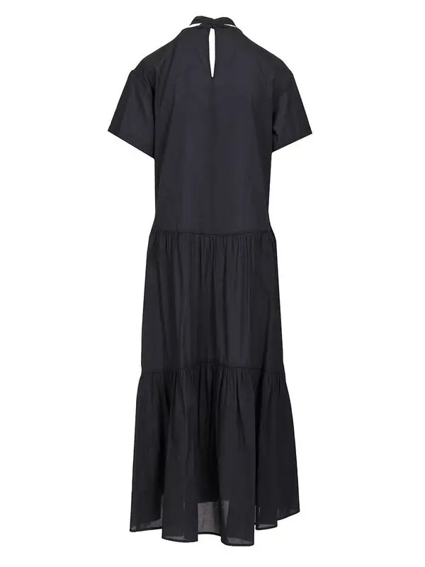 Max Mara Alloro Tiered Midi Dress - Navy Blue