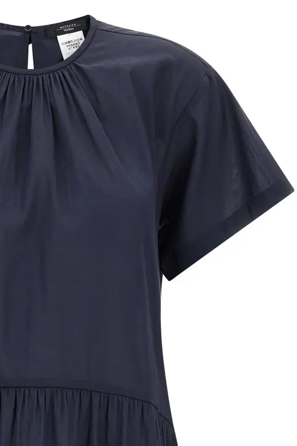 Max Mara Alloro Tiered Midi Dress - Navy Blue