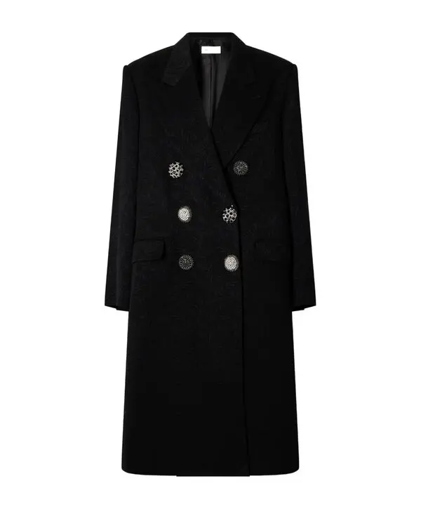 Dries Van Noten Embellished Double-breasted Matelassé Coat