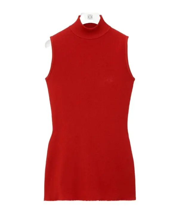 Loewe Sleeveless Ribbed Turtleneck Top