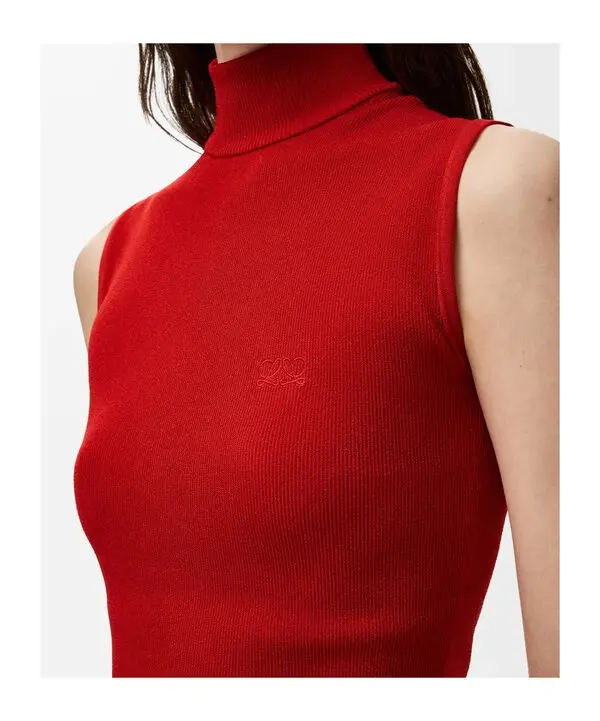 Loewe Sleeveless Ribbed Turtleneck Top
