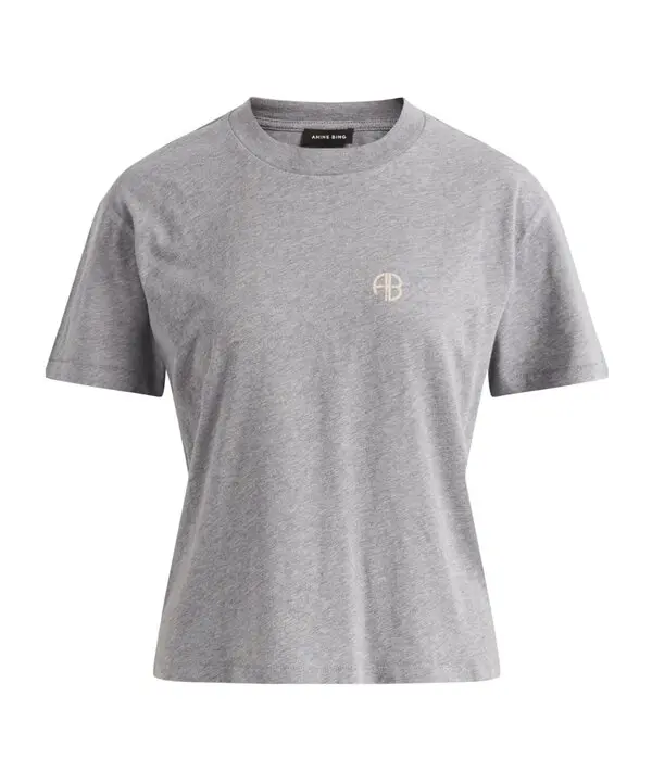 ANINE BING Ab" Logo Short Sleeve T-shirt - No