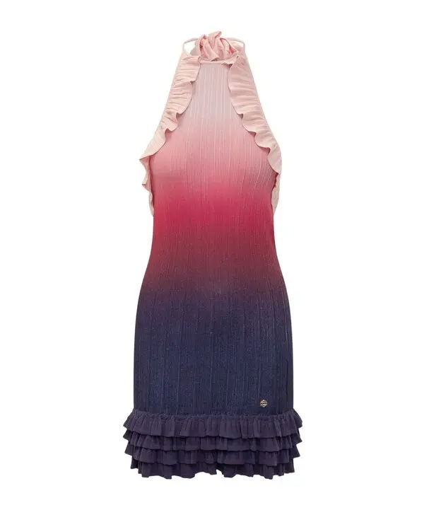 Casablanca Ruffled Gradient Mini Dress