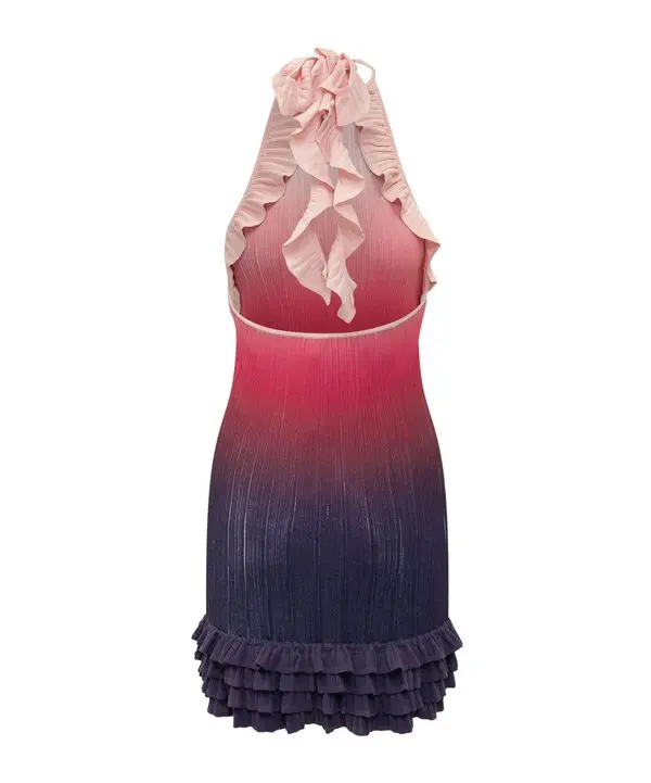Casablanca Ruffled Gradient Mini Dress