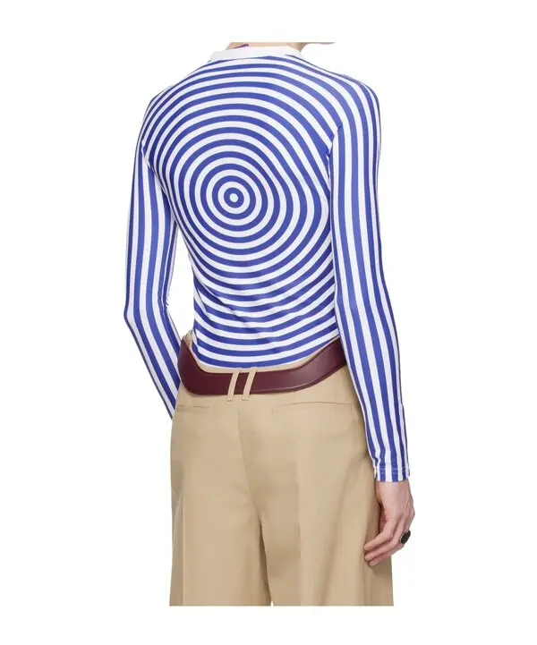 JEAN PAUL GAULTIER Circular Stripe Crewneck Top - Nude
