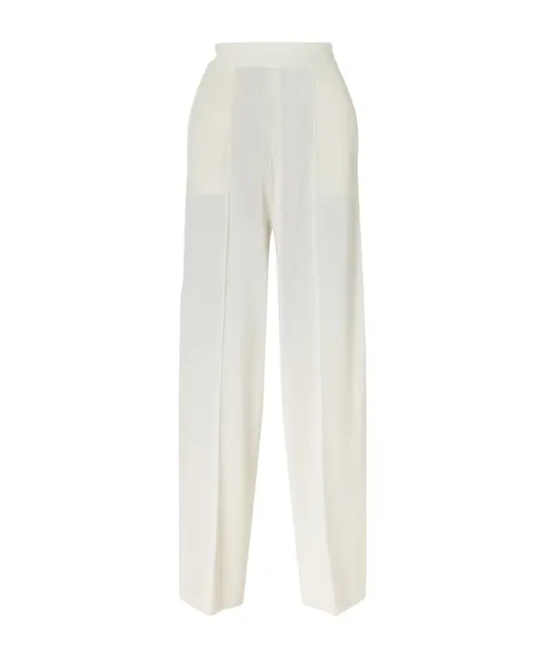 LANVIN Ribbed-knit Wide-leg Pants
