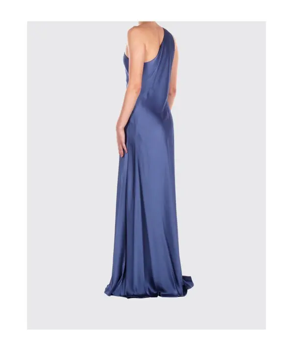 Ralph Lauren Satin One-shoulder Gown