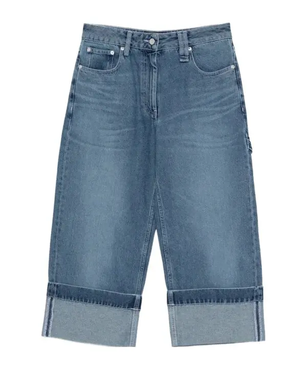 Simone Rocha Straight Leg Cuffed Jeans - Blue