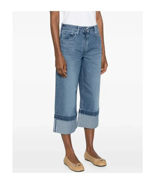 Simone Rocha Straight Leg Cuffed Jeans - Blue