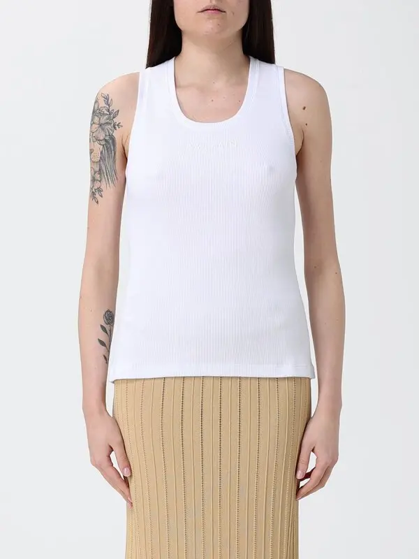 Balmain Logo Embroidered Ribbed Tank Top - No