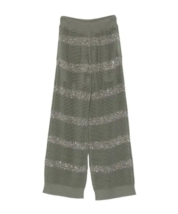 Brunello Cucinelli Sequin Striped Trousers