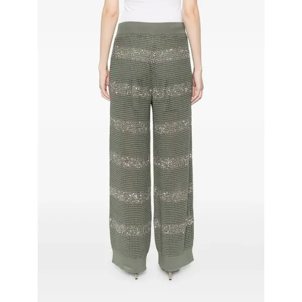 Brunello Cucinelli Sequin Striped Trousers