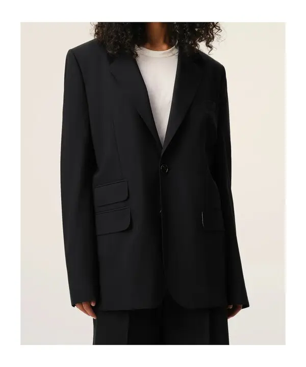 Ami Single-breasted Boxy Jacket - Black