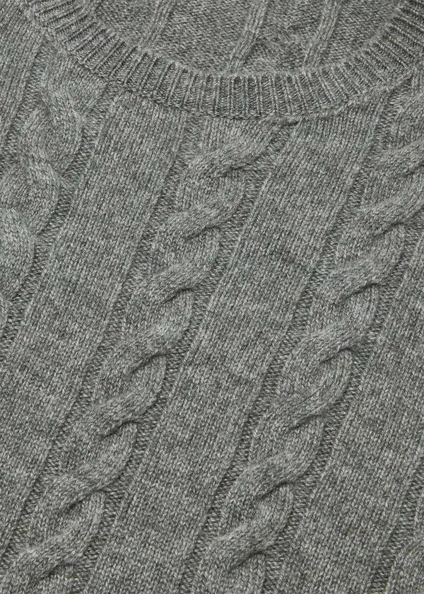 Loro Piana Cedar Crewneck Cable Knit Sweater
