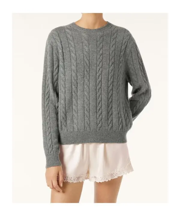 Loro Piana Cedar Crewneck Cable Knit Sweater