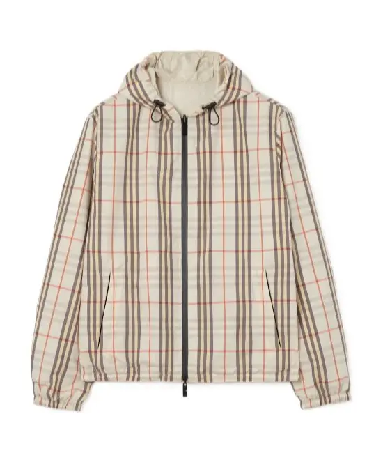Burberry Reversible Check Hooded Jacket