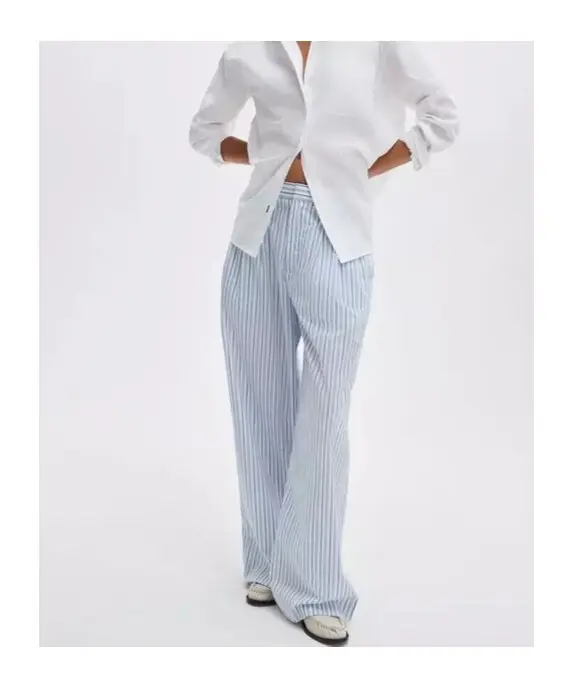 RAG  BONE Rag & Bone Striped Pleated Wide-leg Trousers