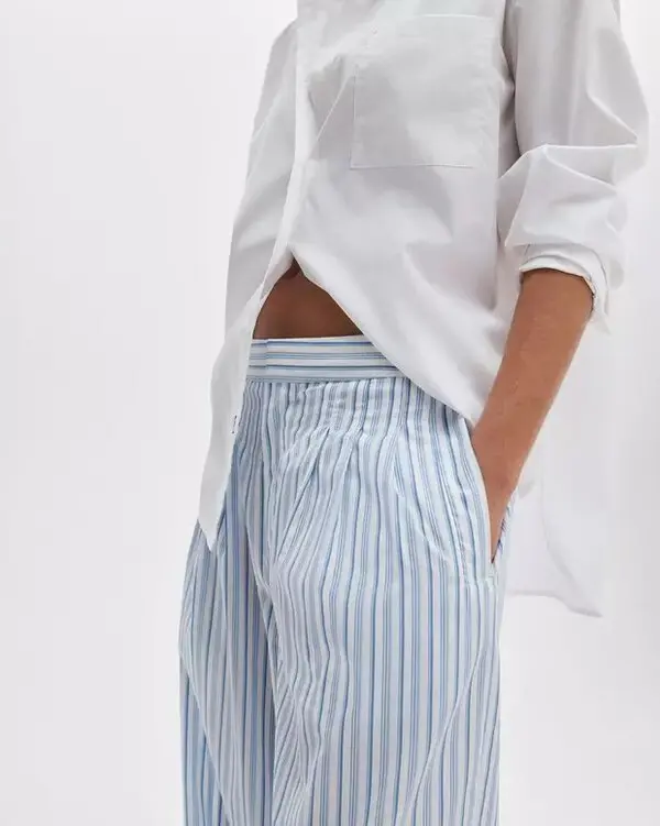 RAG  BONE Rag & Bone Striped Pleated Wide-leg Trousers