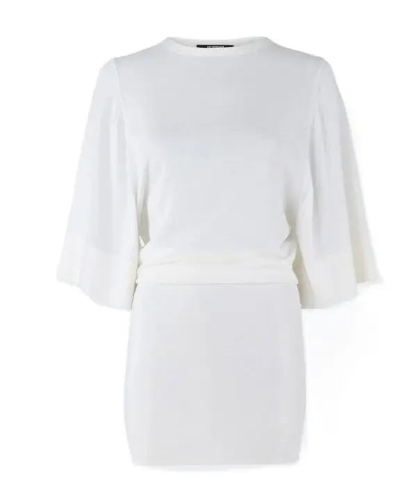 Jacquemus Round Neck Bell Sleeve Mini Dress