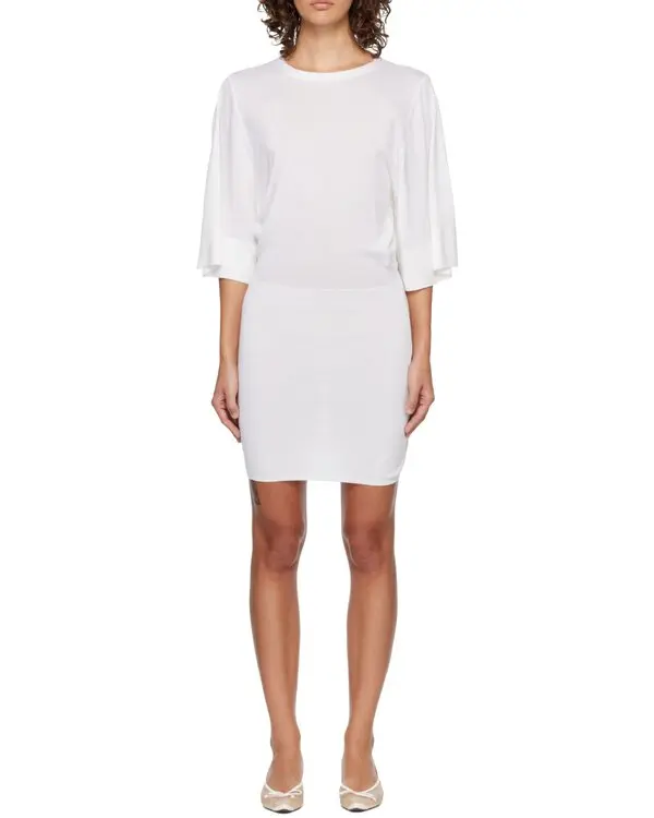 Jacquemus Round Neck Bell Sleeve Mini Dress