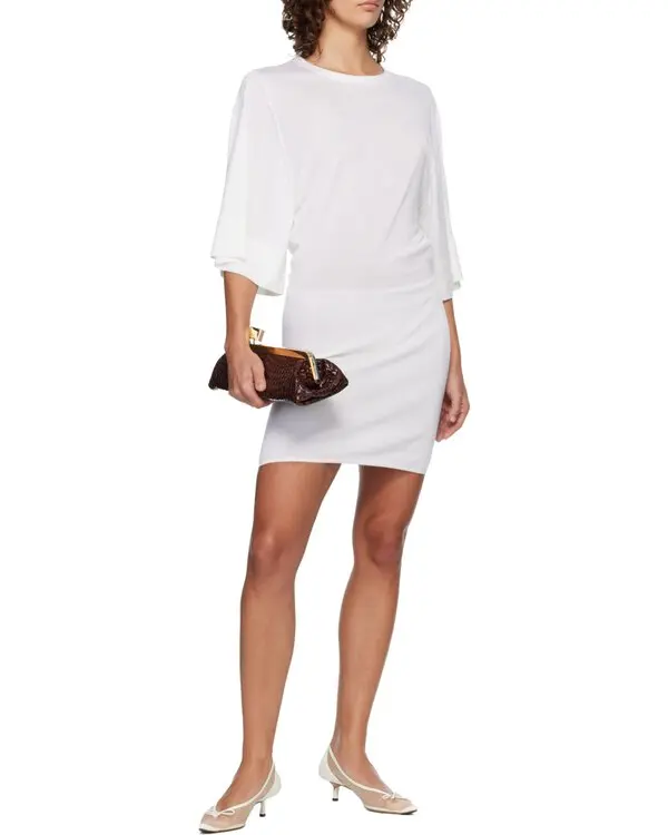 Jacquemus Round Neck Bell Sleeve Mini Dress
