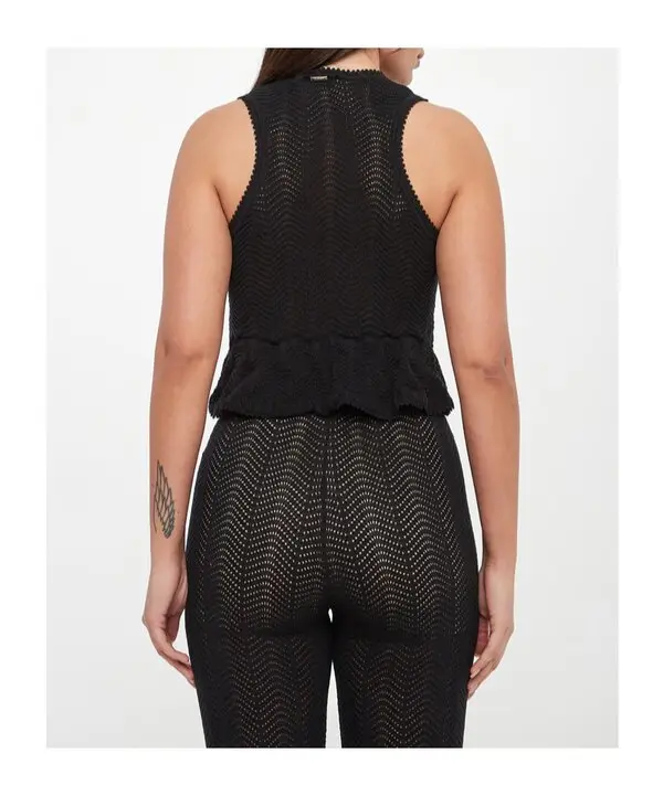 TWINSET Zigzag-knit Peplum Tank Top