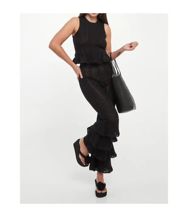 TWINSET Zigzag-knit Peplum Tank Top