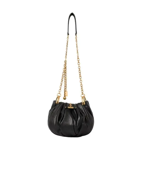 Chloé Plissé Chain Shoulder Bag - Black