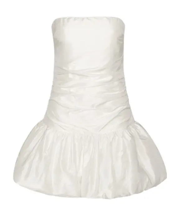 ROTATE BY BIRGER CHRISTENSEN Strapless Balloon Mini Dress - White