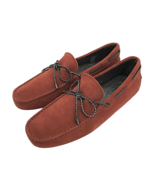 TOD'S Suede Loafers With Tie Detailing - Brown