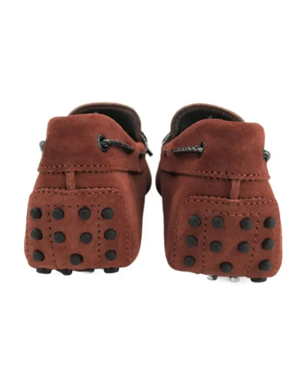 TOD'S Suede Loafers With Tie Detailing - Brown