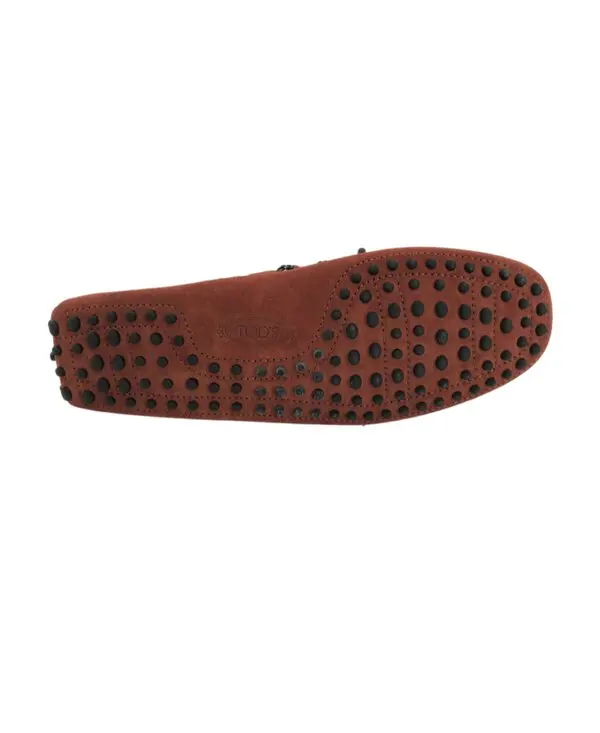 TOD'S Suede Loafers With Tie Detailing - Brown