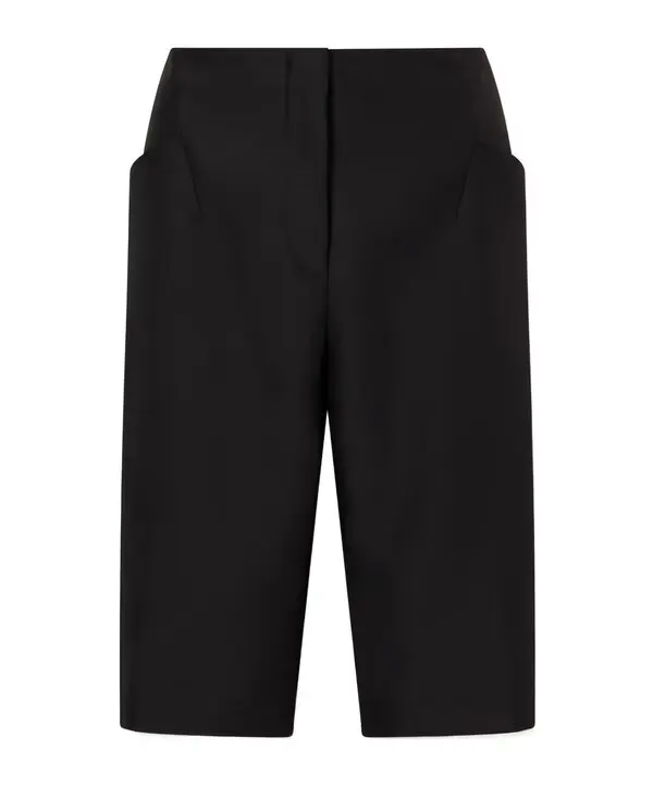 Dries Van Noten Wool And Silk-blend Crepe Knee-length Shorts