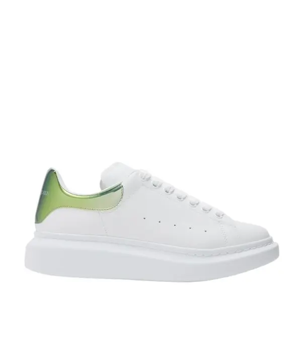 Alexander McQueen Oversized Low-top Sneakers With Metallic Heel Tab - White